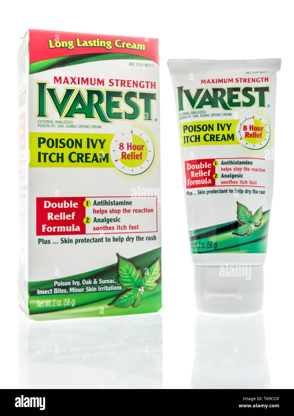 Winneconne, WI - 26 April 2019: A package of Ivarest poison ivy cream ...