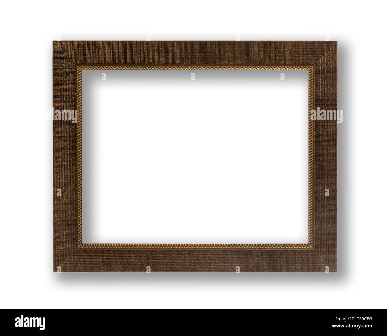 Old Antique Brown Frame Shadows Isolated On White Background Stock ...