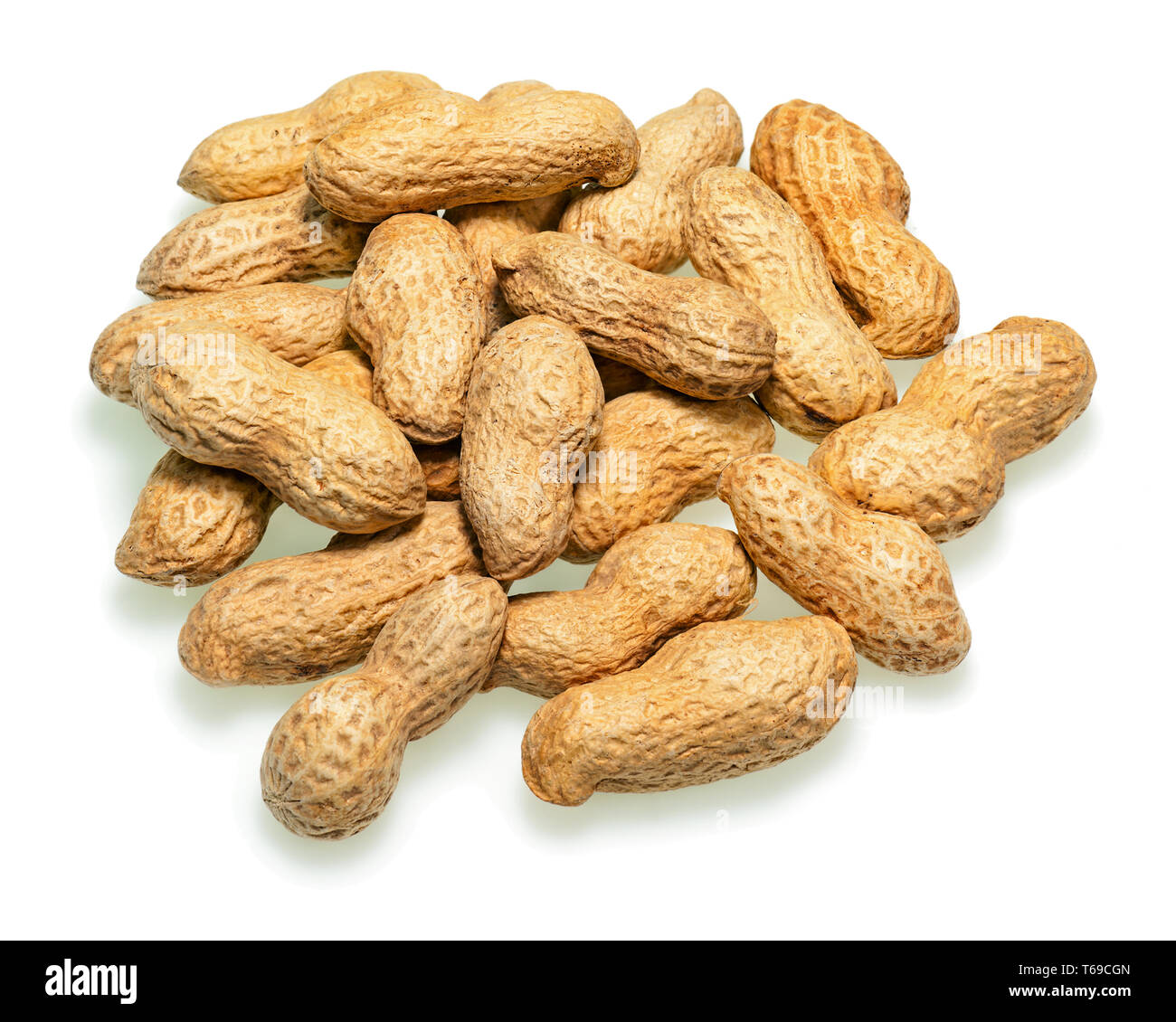 Pile of dry roasted peanuts isolated on white background Stock Photo ...