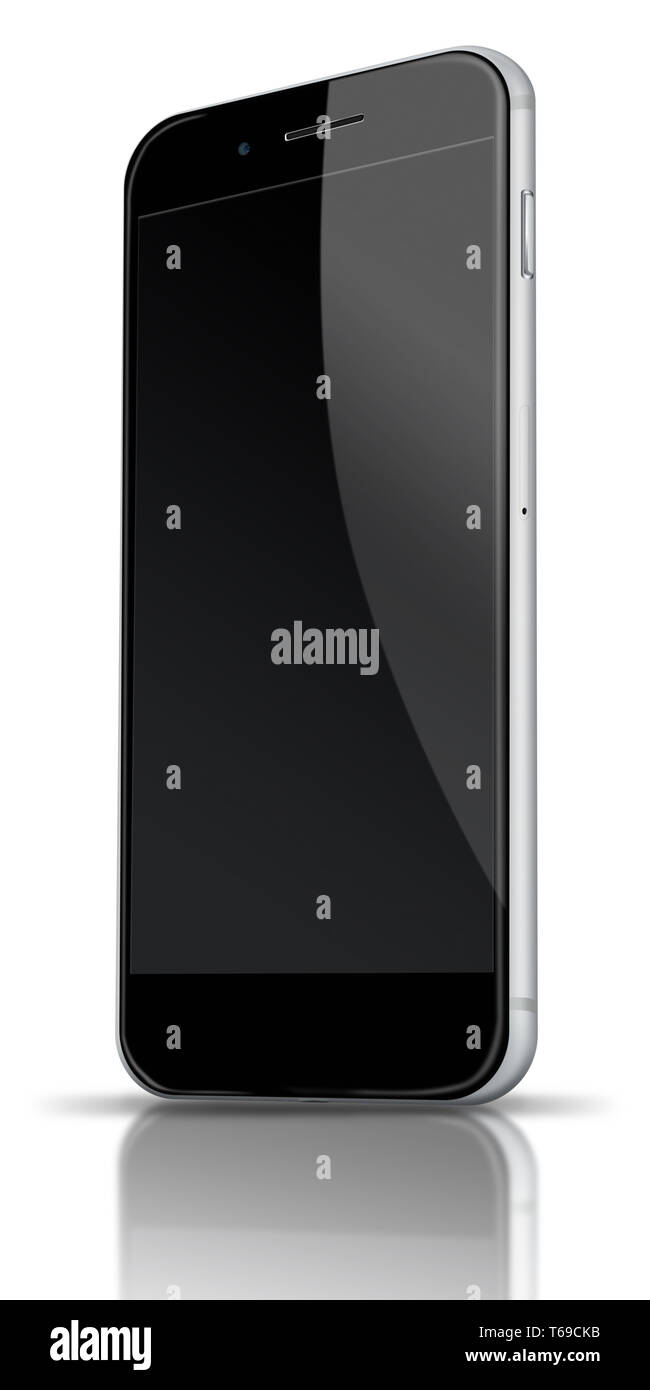 Realistic mobile phone isolated on white Stock Photo - Alamy