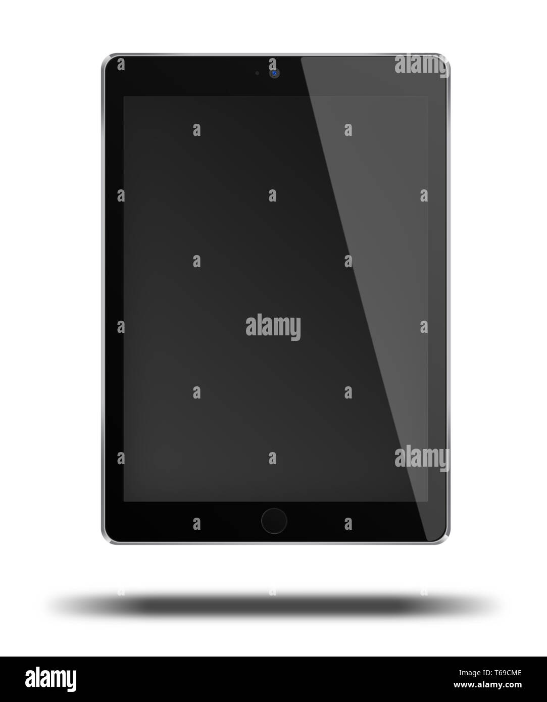 Realistic tablet computer with black screen Stock Photo - Alamy