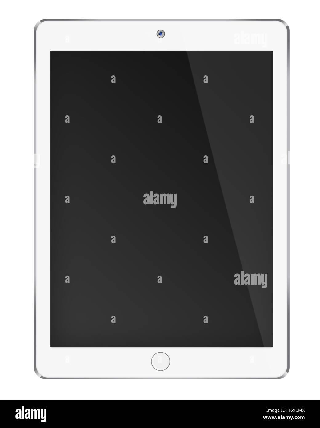 Realistic tablet computer with black screen Stock Photo - Alamy