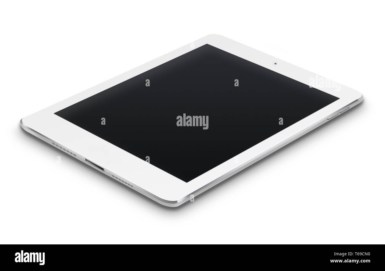 Realistic tablet computer with black screen Stock Photo - Alamy