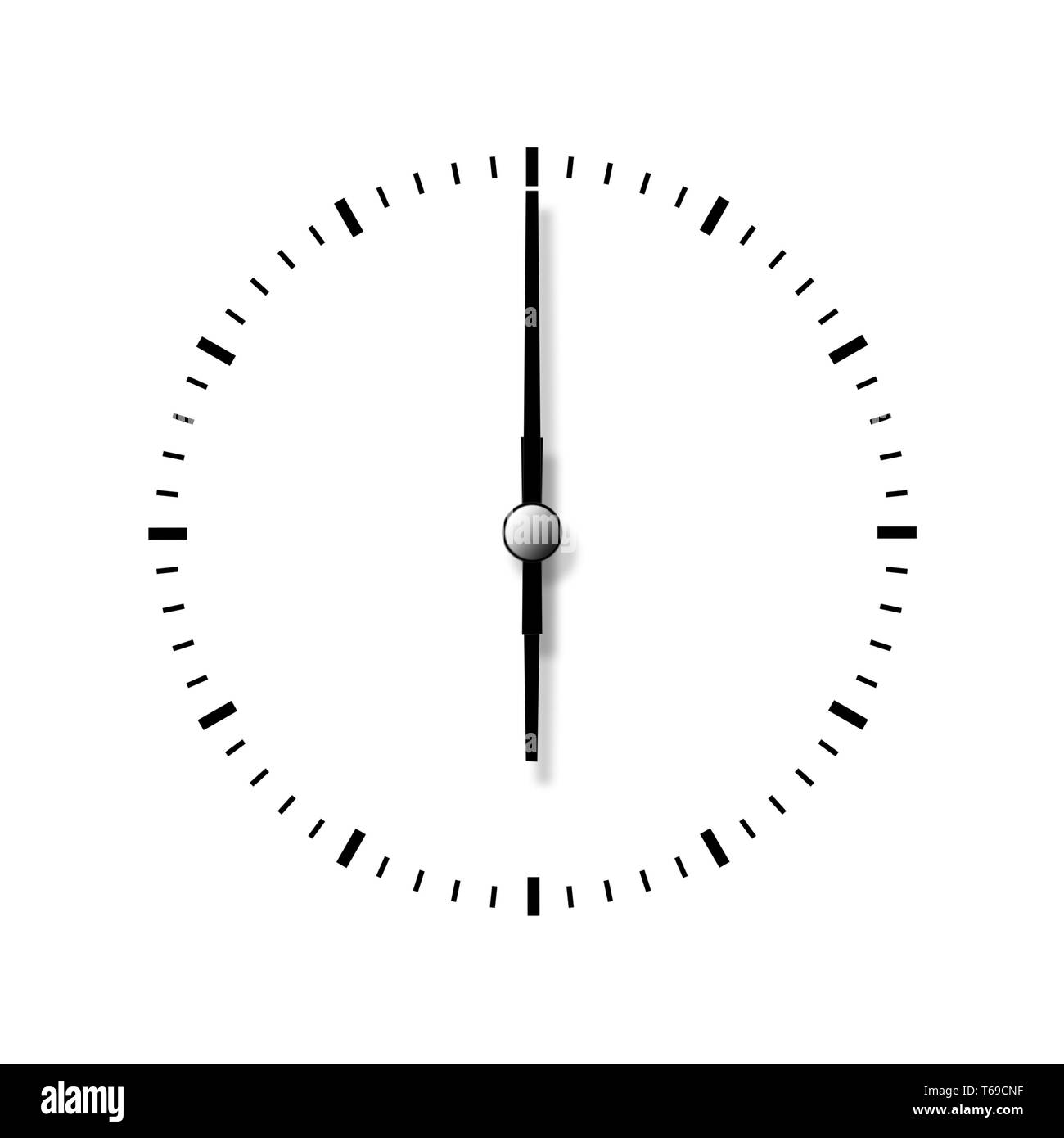 Clock without numbers isolated on white background Stock Photo - Alamy