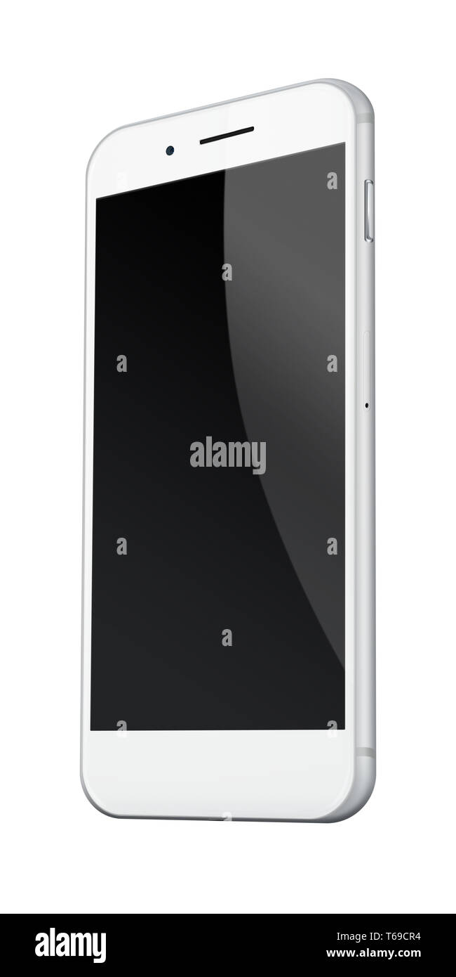 Realistic mobile phone isolated on white Stock Photo - Alamy