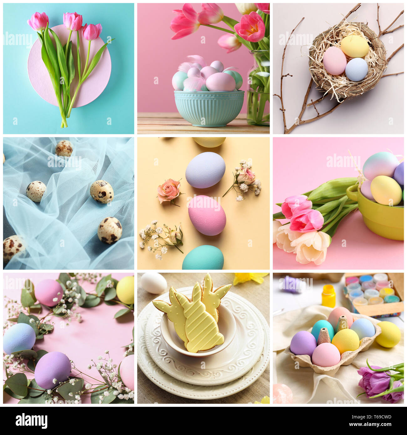 Collage of photos for Easter celebration Stock Photo - Alamy