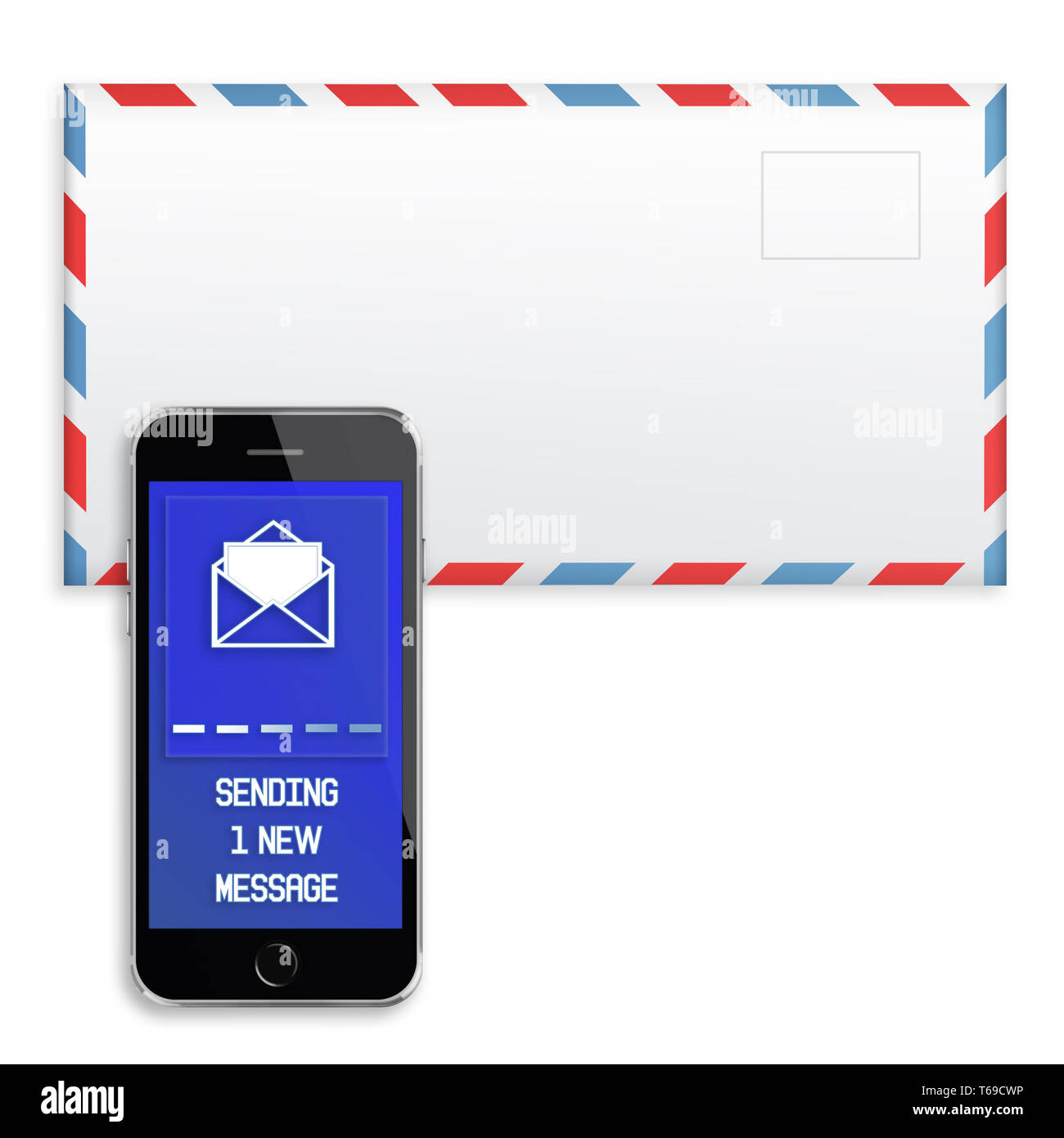 Post envelope and mobile smart phone Stock Photo - Alamy