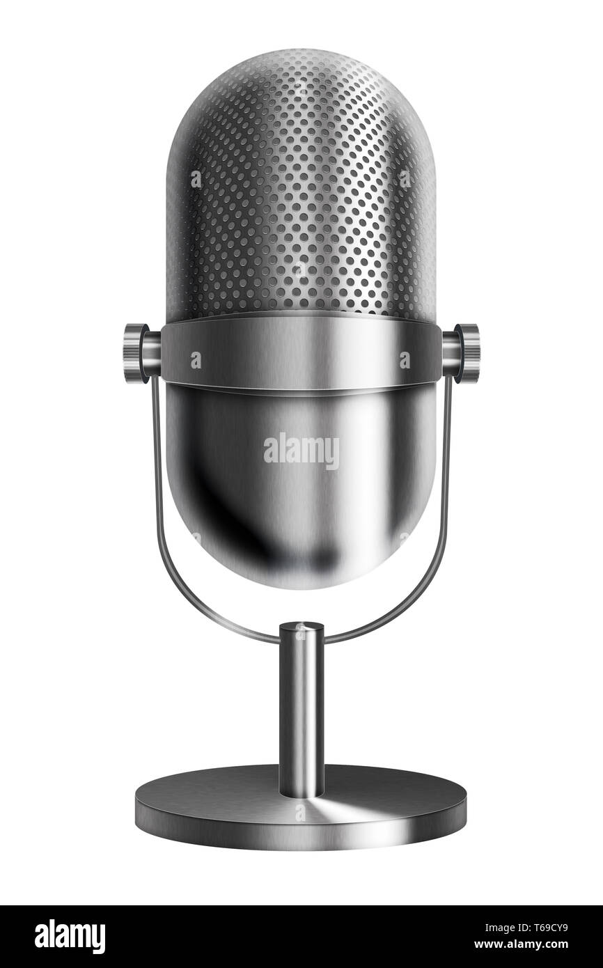 Vintage metal microphone Stock Photo - Alamy