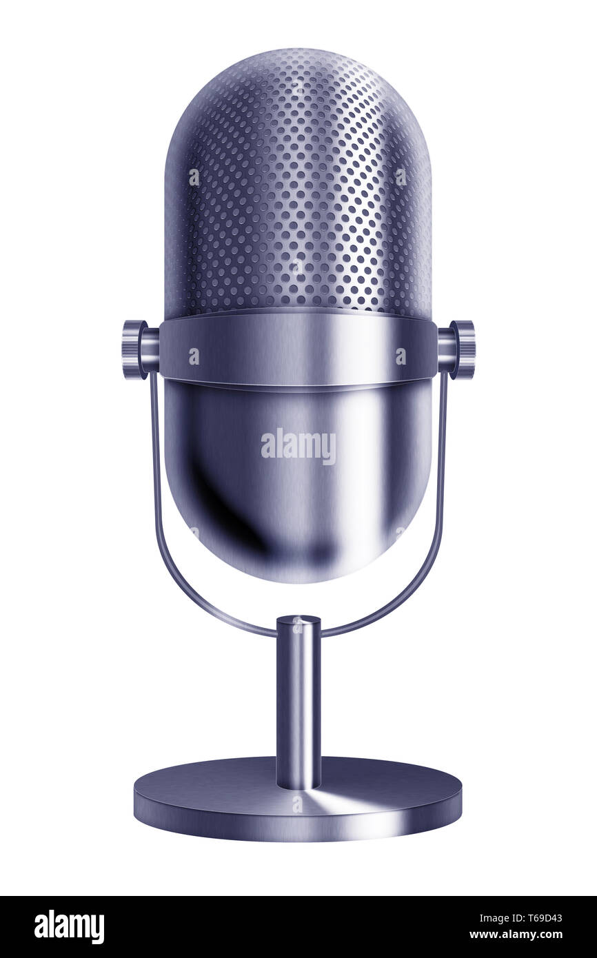 Vintage metal microphone Stock Photo - Alamy