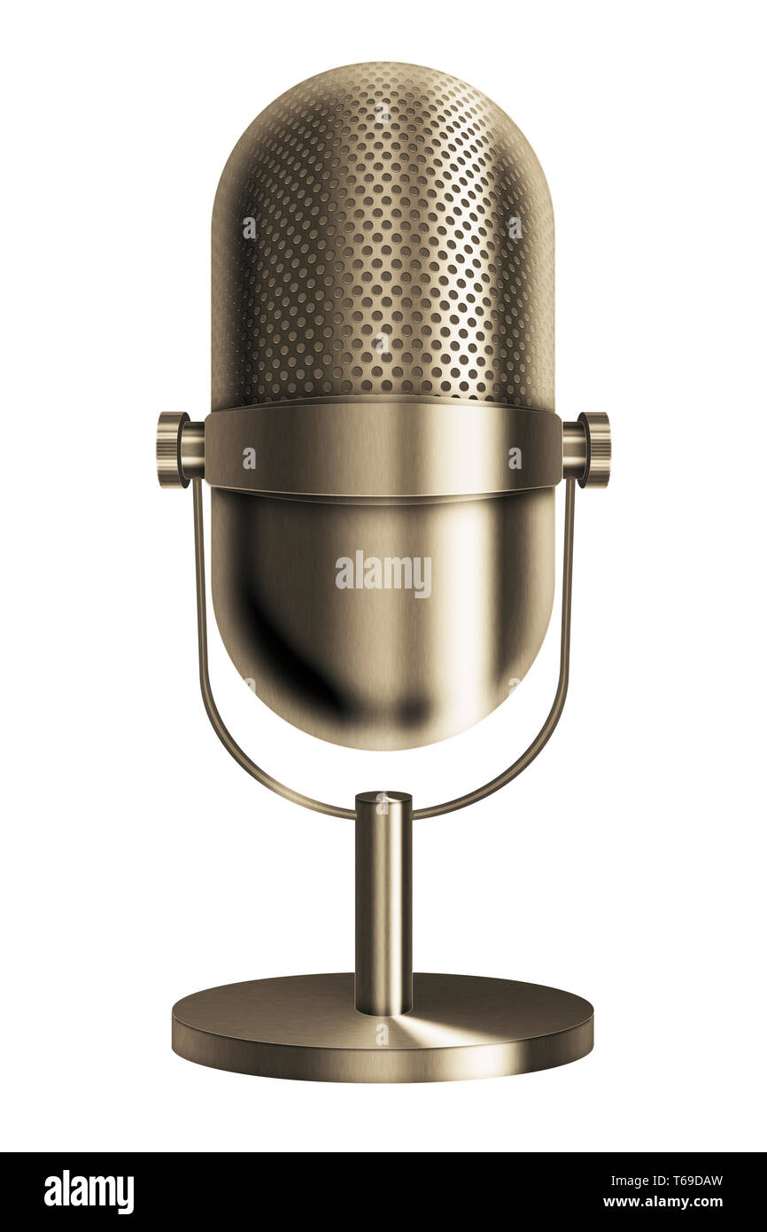 Vintage metal microphone Stock Photo - Alamy