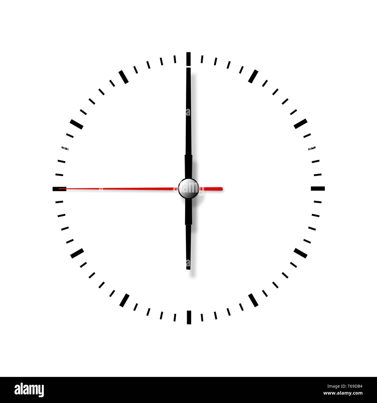 Clock without numbers isolated on white background Stock Photo - Alamy