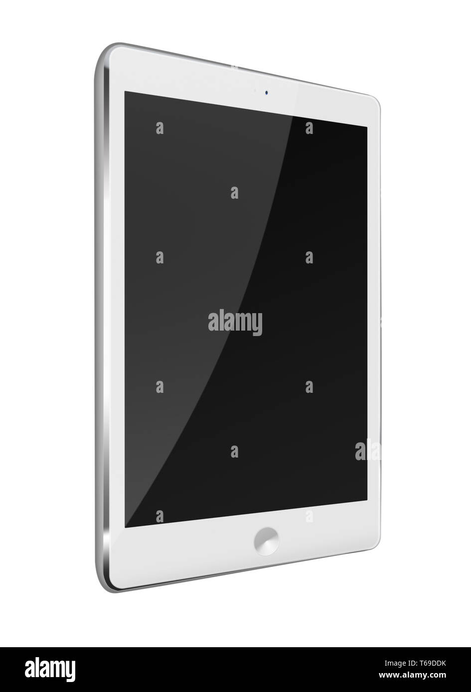Realistic tablet computer with black screen Stock Photo - Alamy