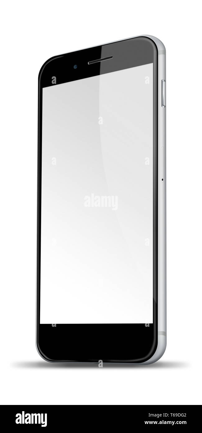 Realistic mobile phone isolated on white Stock Photo - Alamy