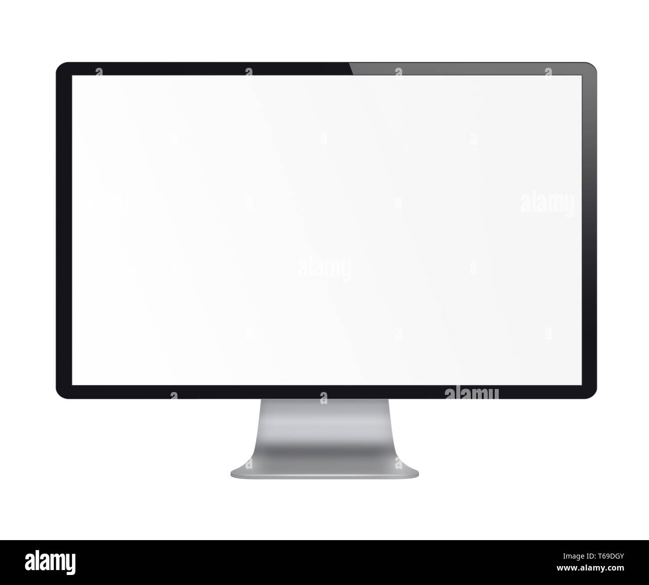 Computer display with white blank screen Stock Photo - Alamy