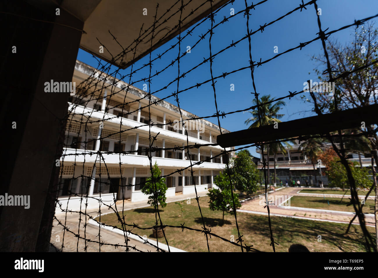 View of interior courtyard in Phnom Penh, Cambodia Stock Photo - Alamy