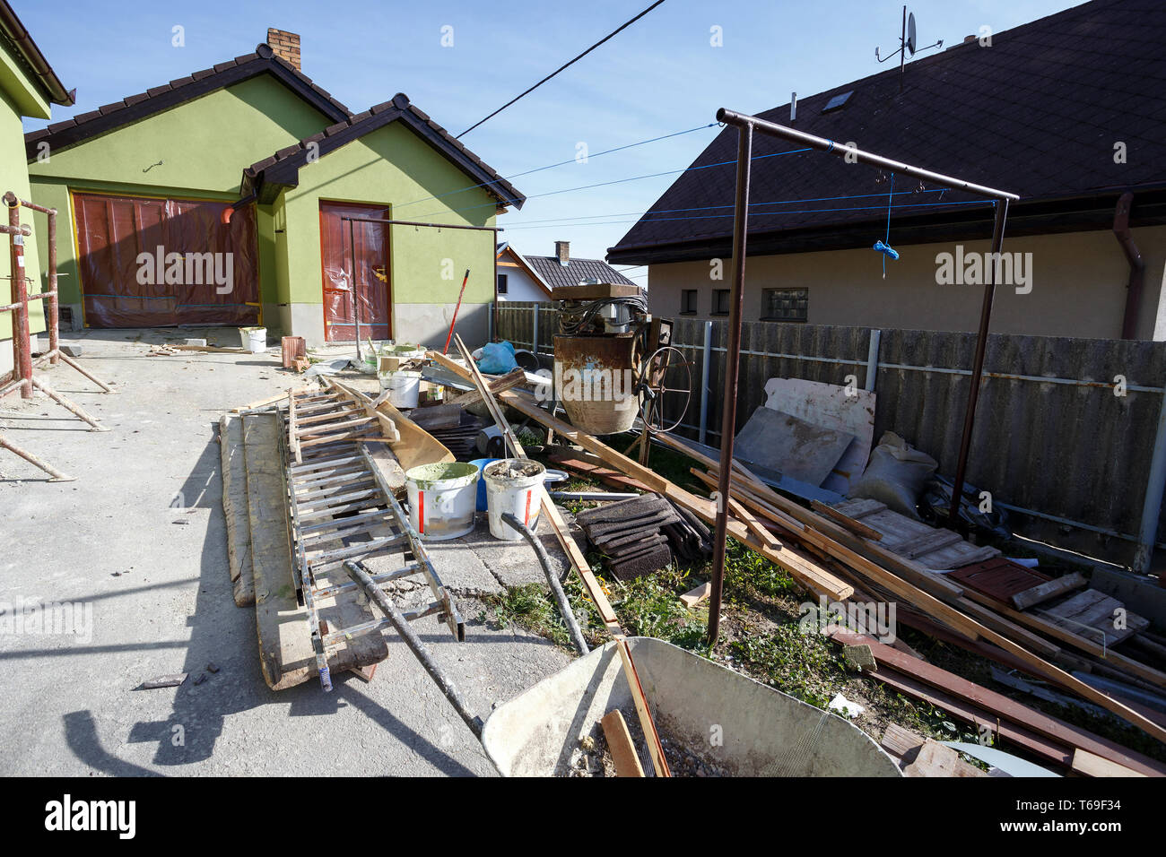 Construction or repair of the rural house Stock Photo - Alamy