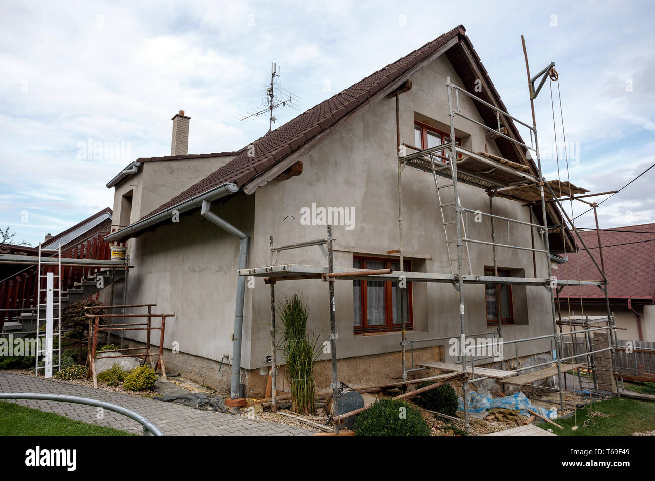 Construction or repair of the rural house Stock Photo - Alamy