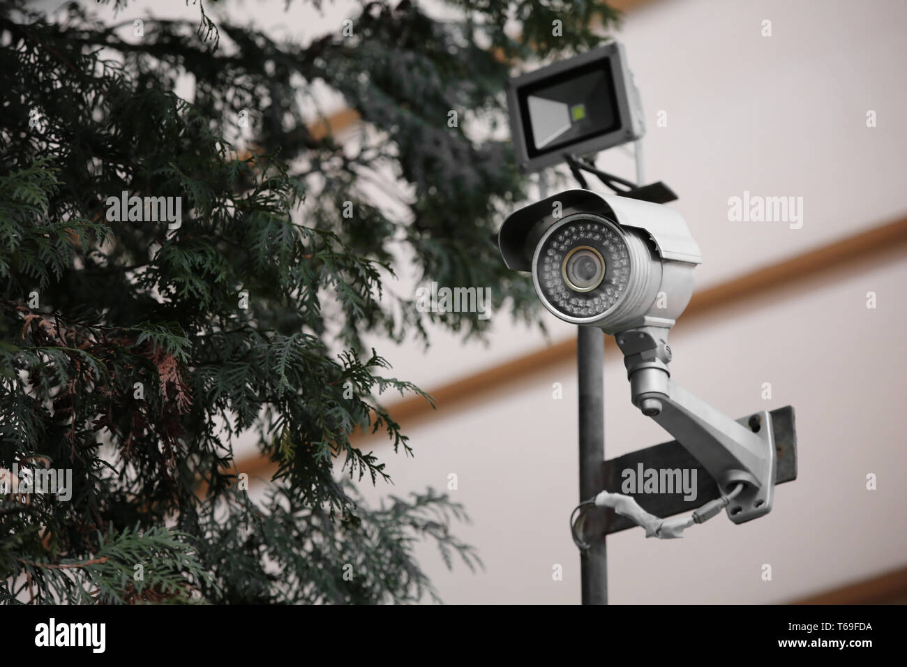 Modern CCTV camera outdoors Stock Photo - Alamy