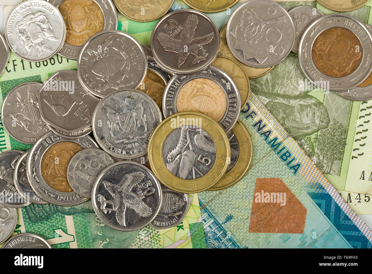 South african countries banknotes Stock Photo - Alamy