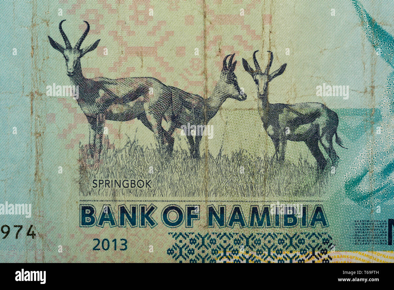 Detail of 10 Namibian dollars banknote Stock Photo - Alamy