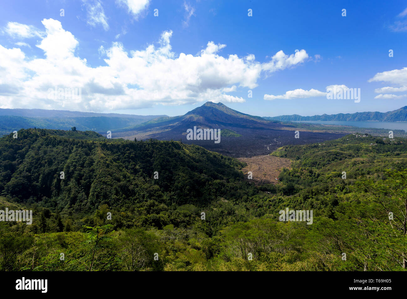 Batur volcano and Agung mountain, Bali Stock Photo - Alamy