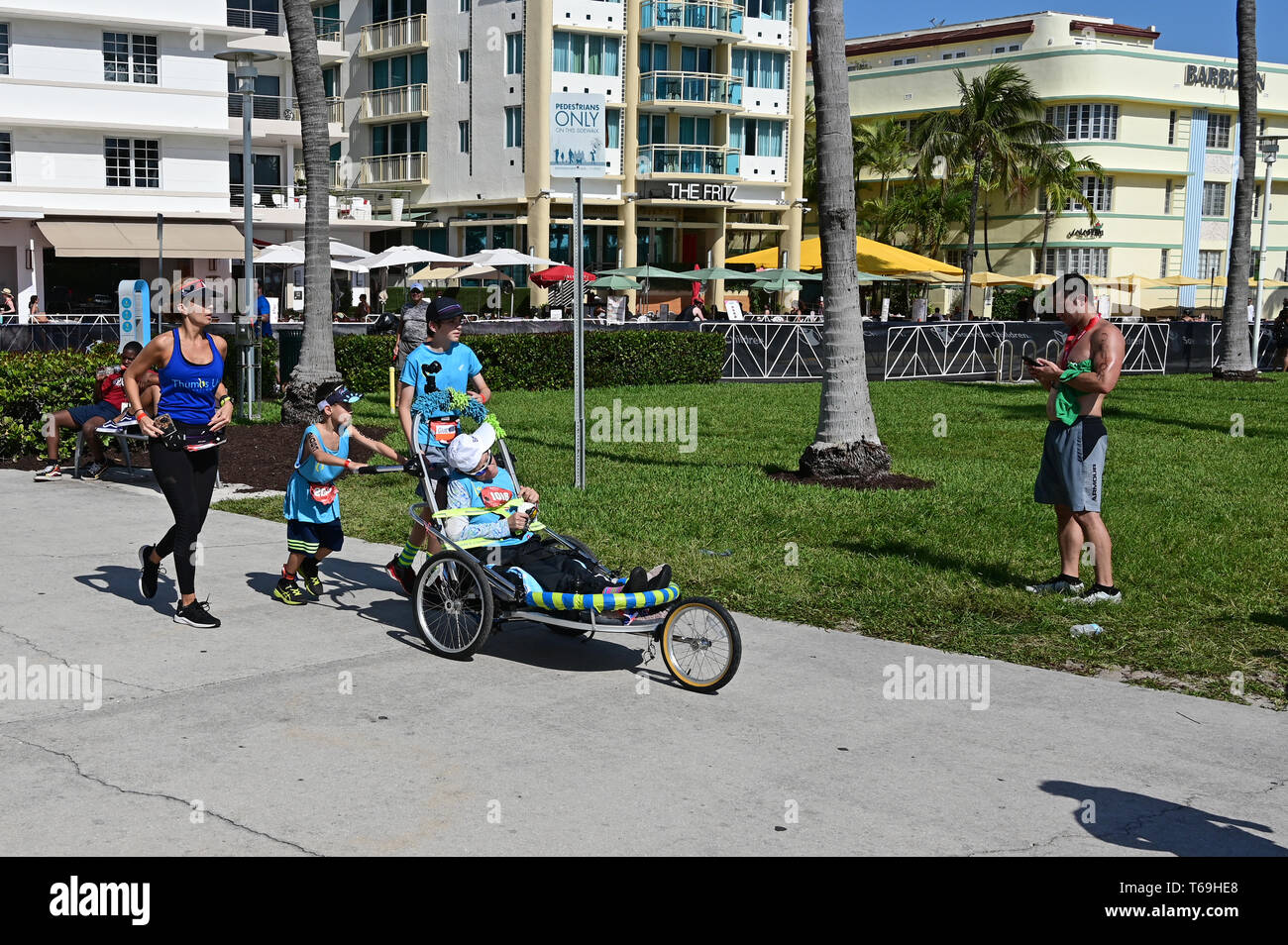 Miami Beach, Florida 2019-04-14 Disabled triathletes participating in ...