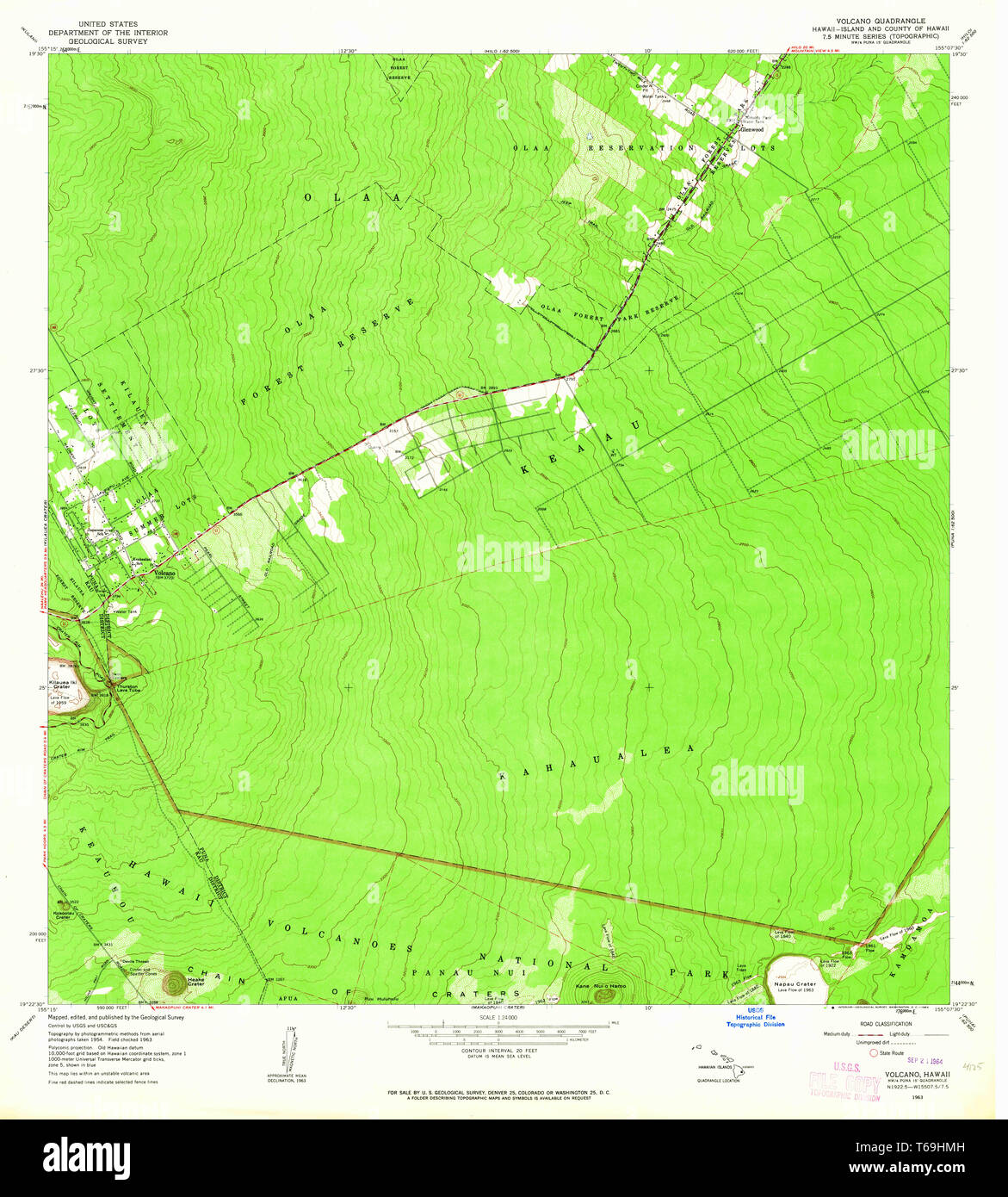Map of hawaii volcano hi-res stock photography and images - Alamy