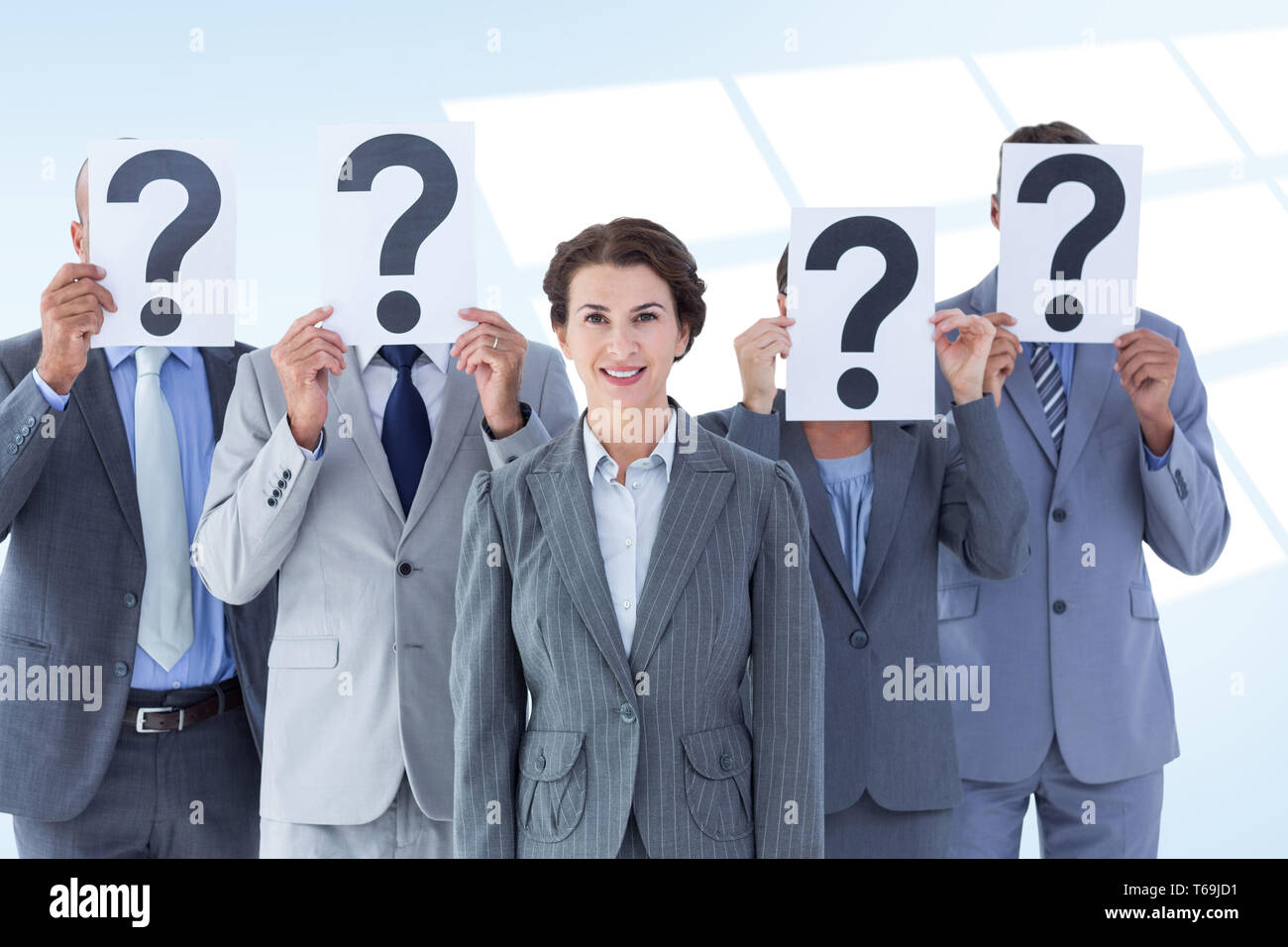 Business team face question mark hi-res stock photography and images ...