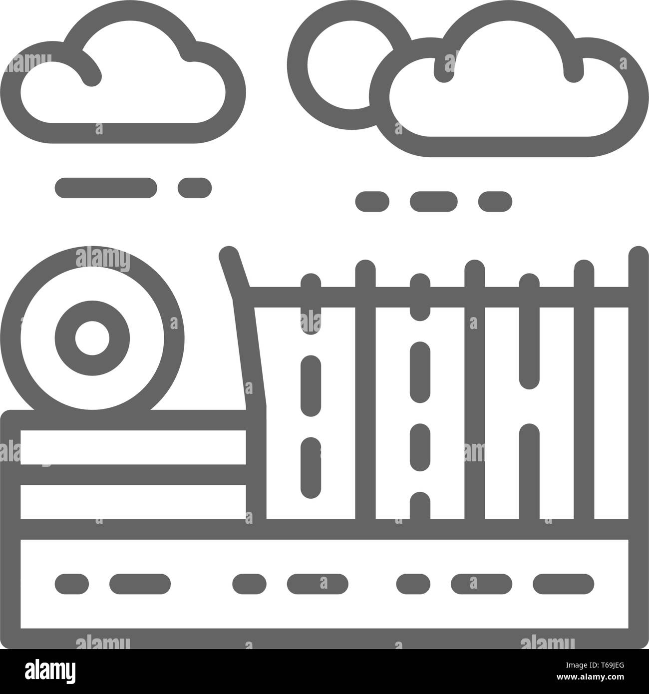 Farm and farming fields landscape line icon Stock Vector Image & Art ...