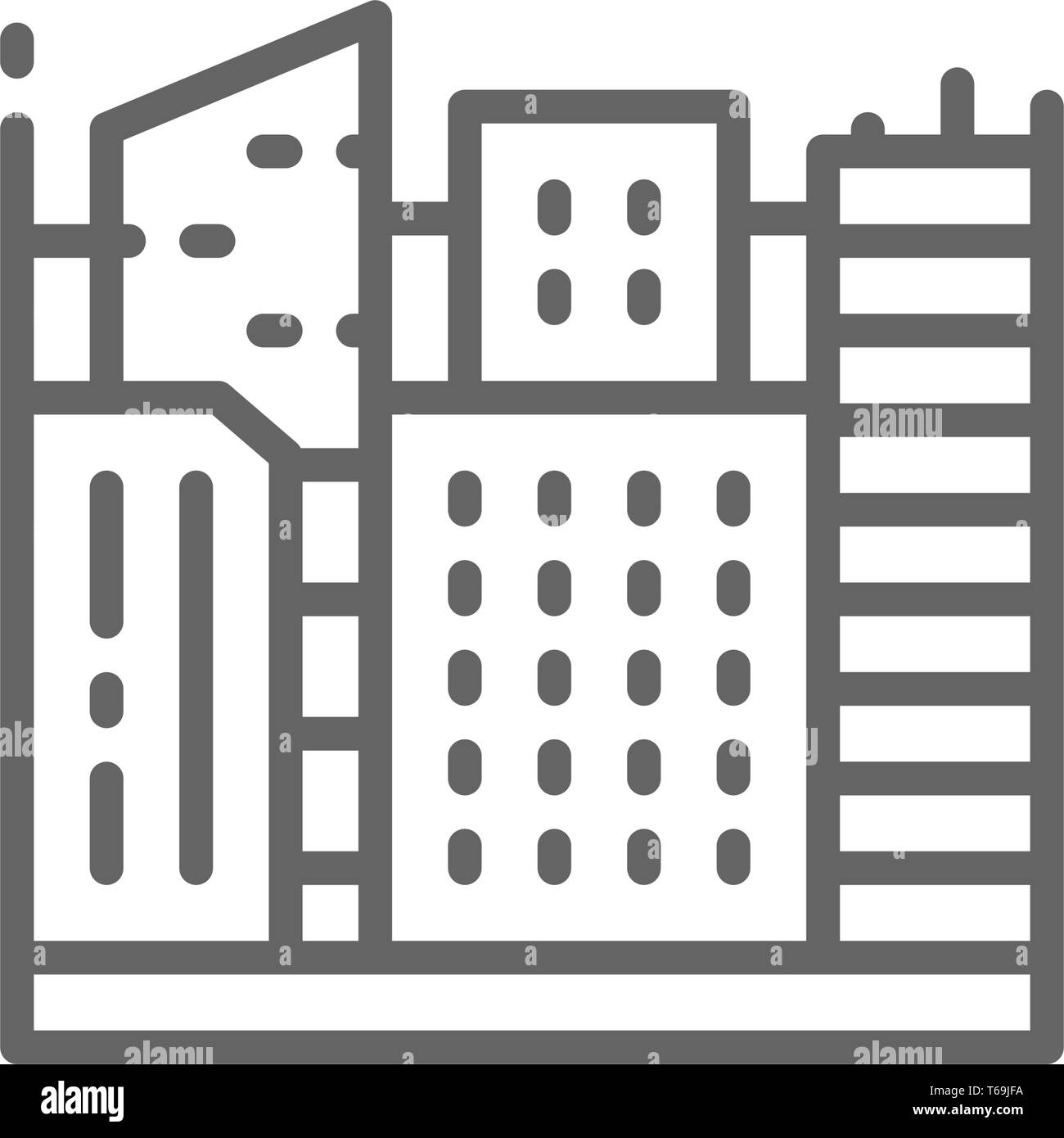 Vector big city, megapolis landscape line icon Stock Vector Image & Art ...