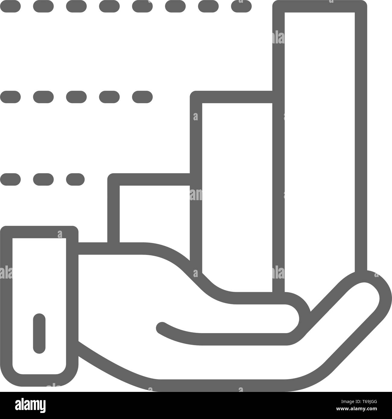Vector hand with growth chart line icon Stock Vector Image & Art - Alamy