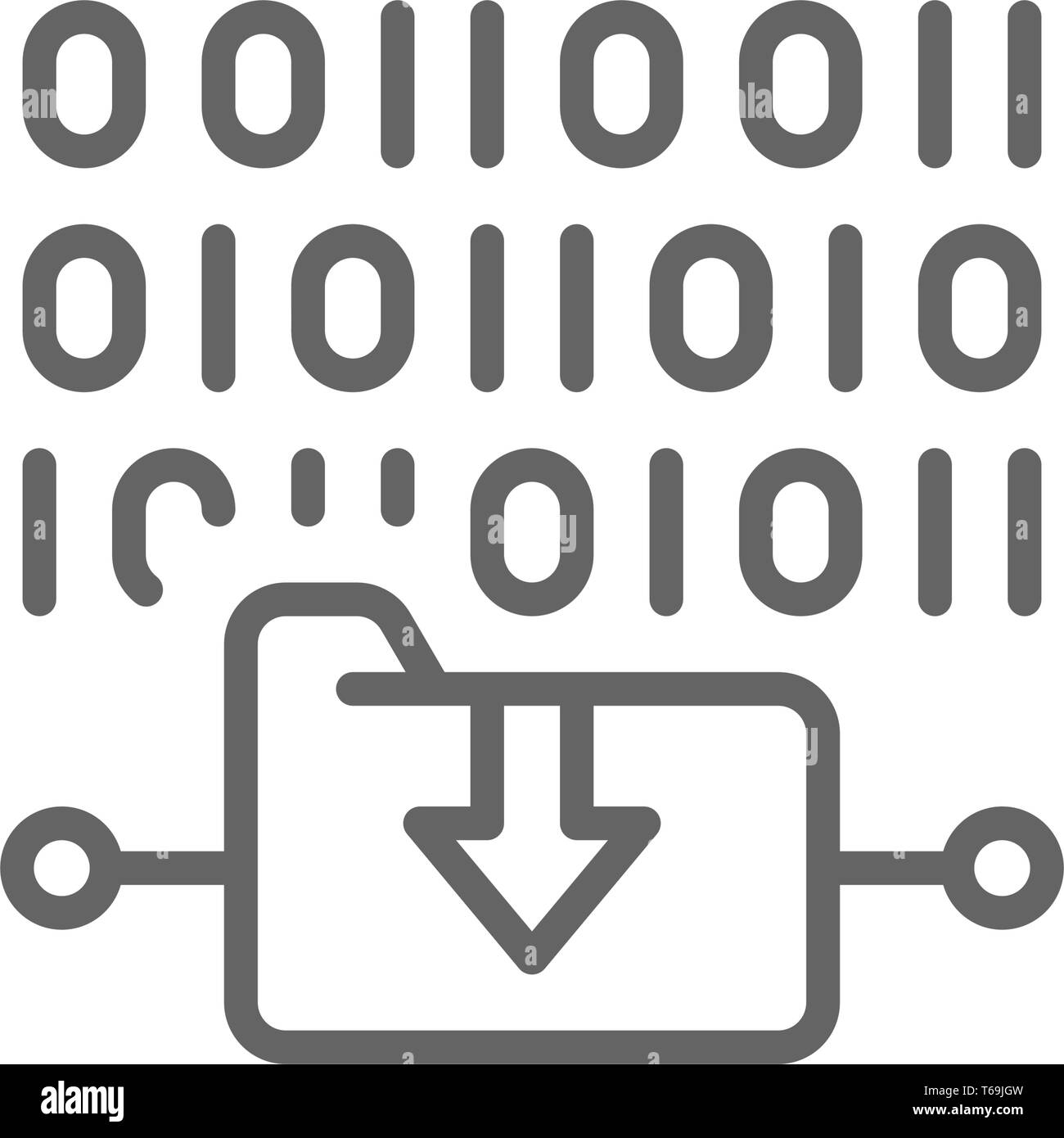Vector Folder Coding File Upload Line Icon Stock Vector Image And Art