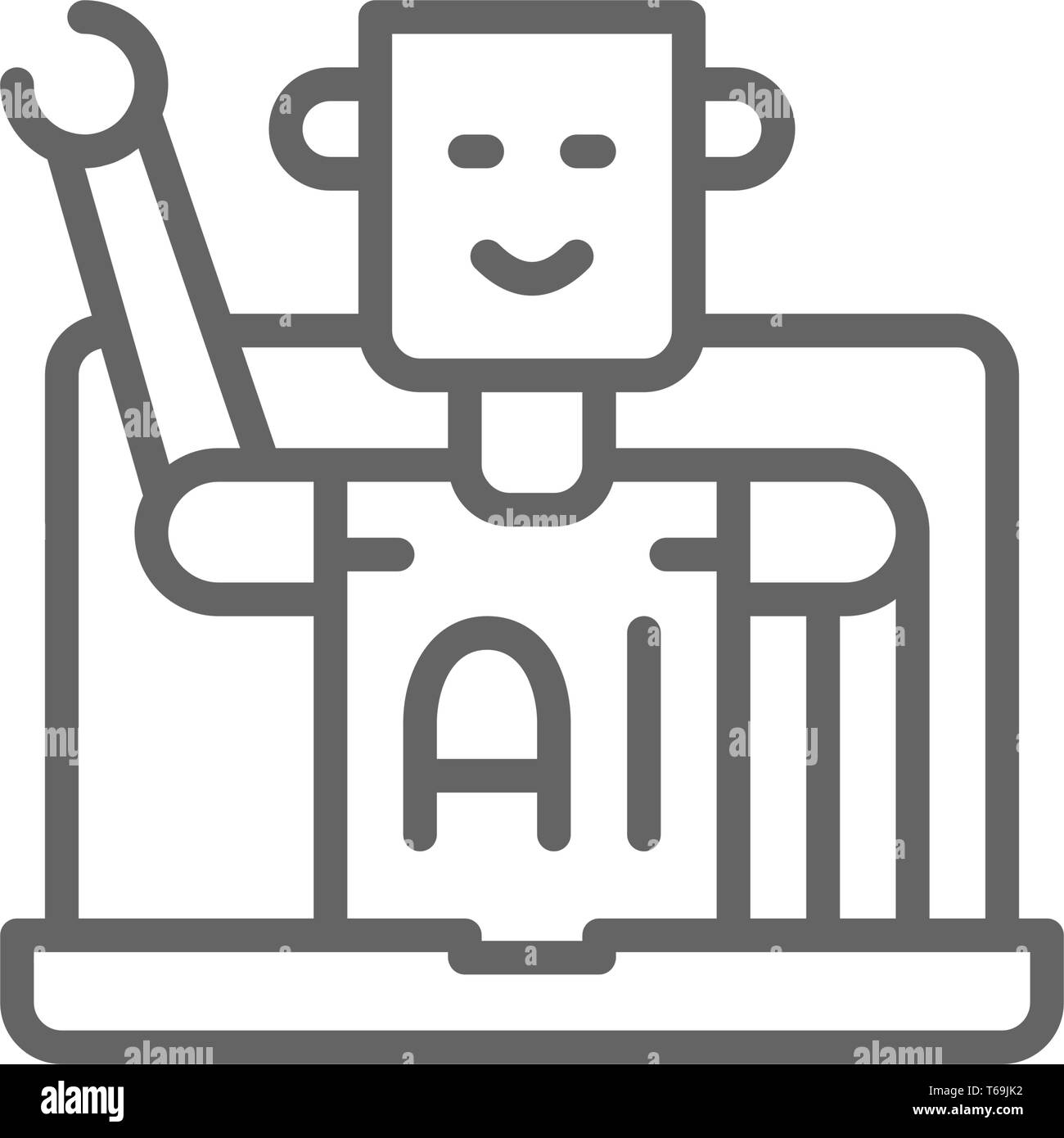 Chatbot, customer service robot, artificial intelligence line icon Stock Vector Image & Art - Alamy