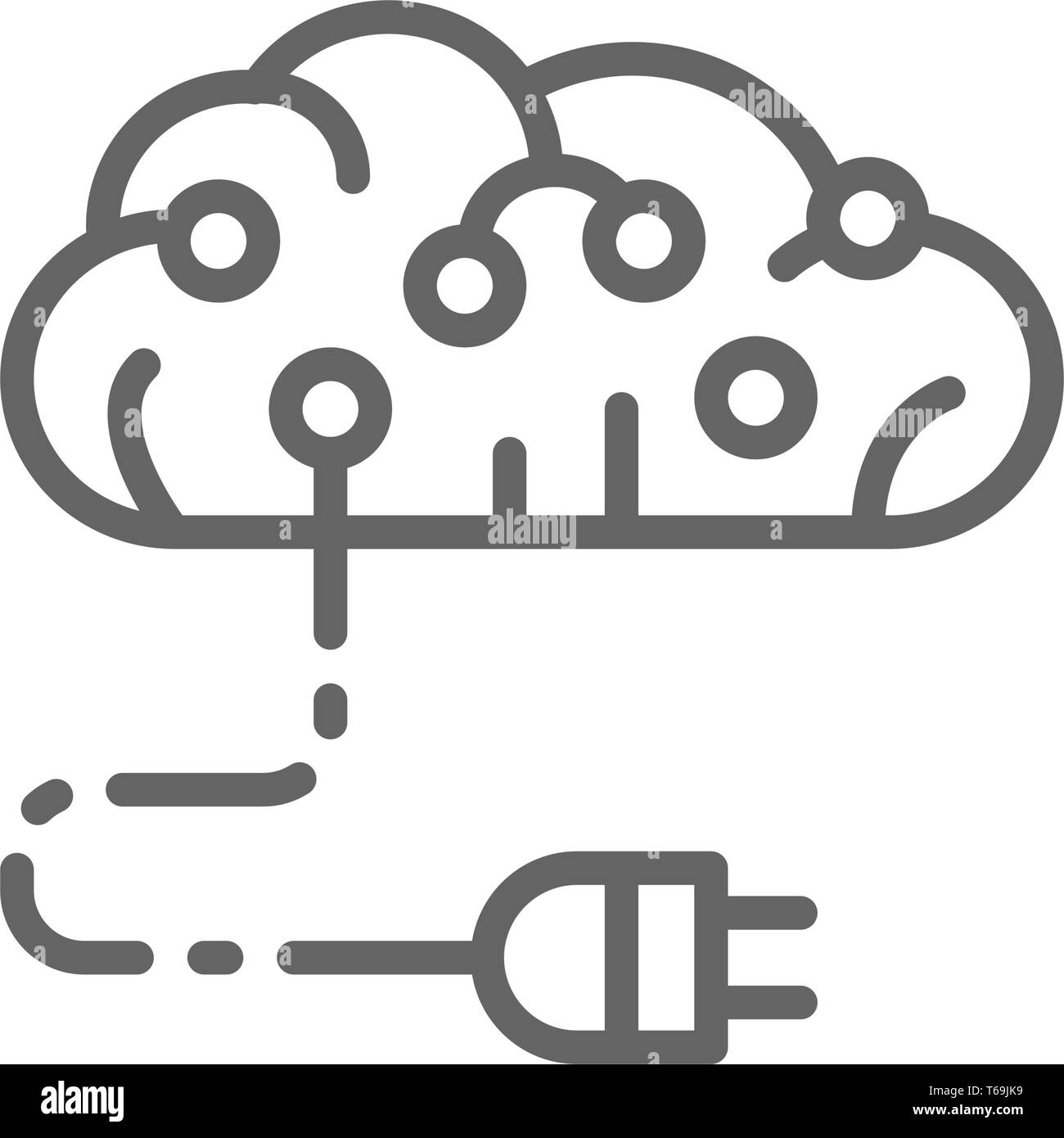 Connected brain to circuit board, artificial intelligence, digital ...