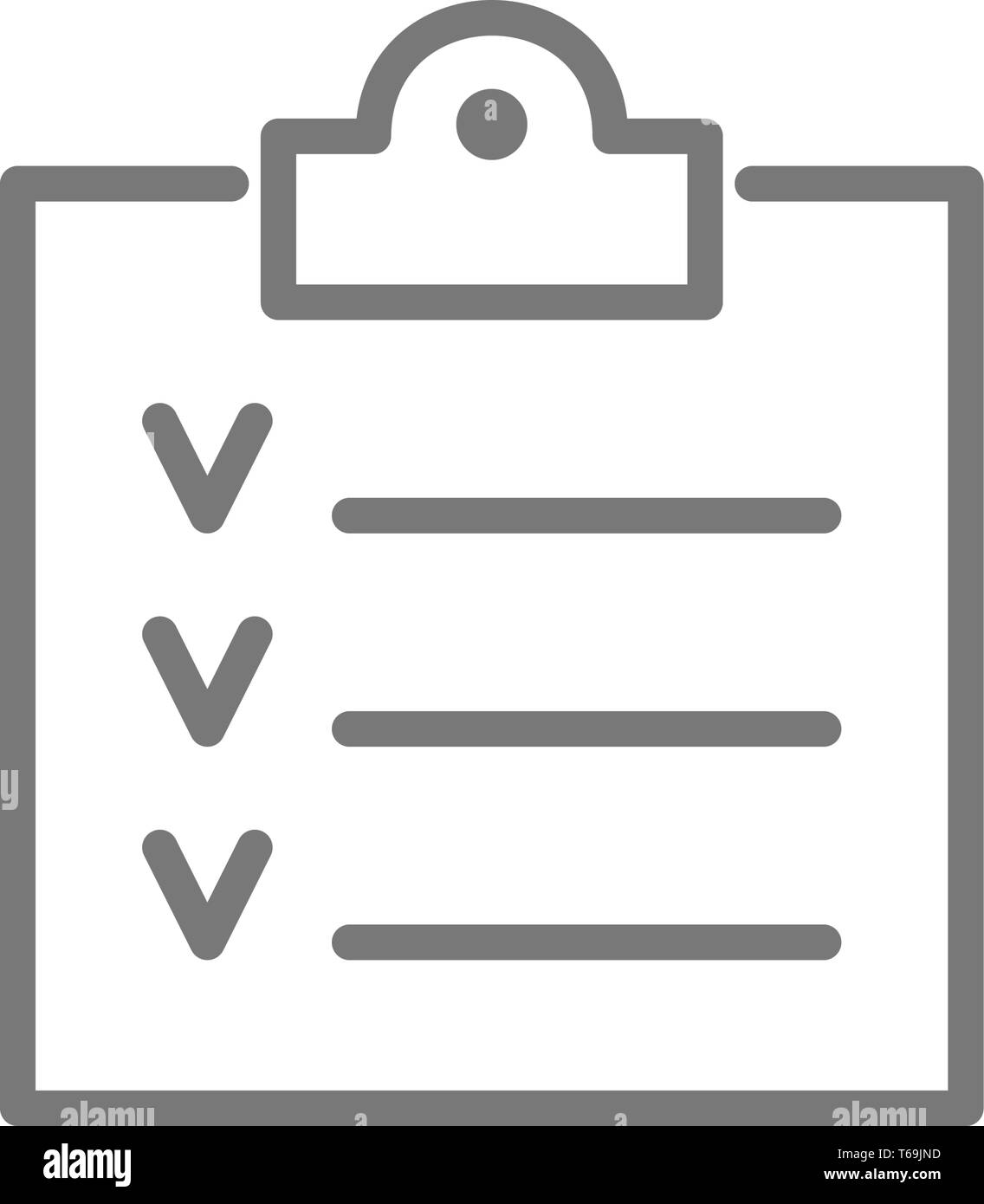 Checklist, clipboard, result paper line icon Stock Vector Image & Art ...