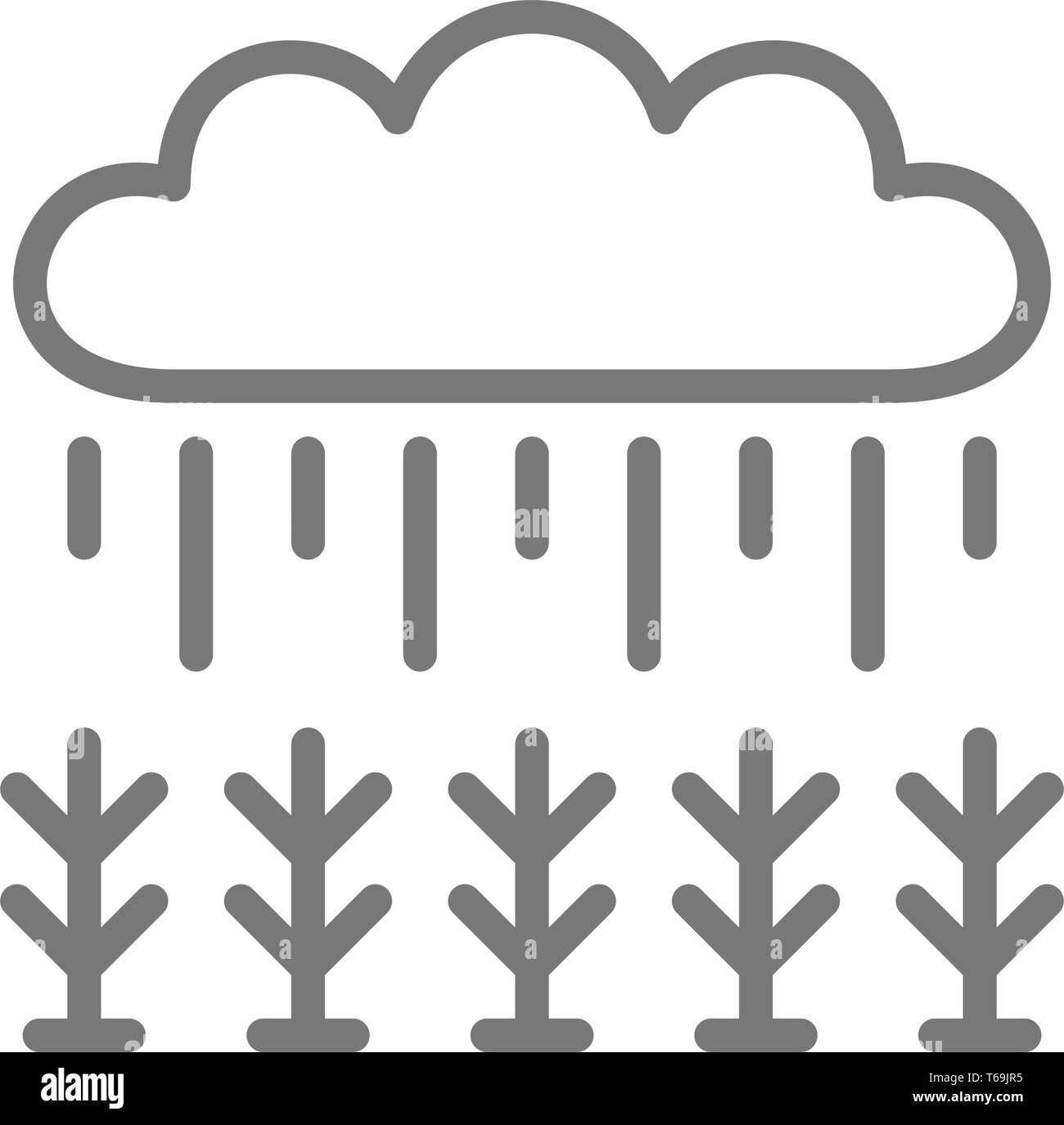 Field under rain line icon Stock Vector Image & Art - Alamy