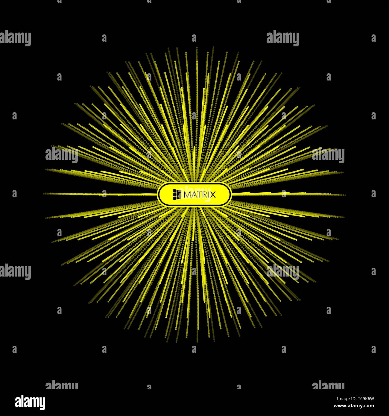 3d abstract sphere. Array with dynamic particles. Modern science and ...