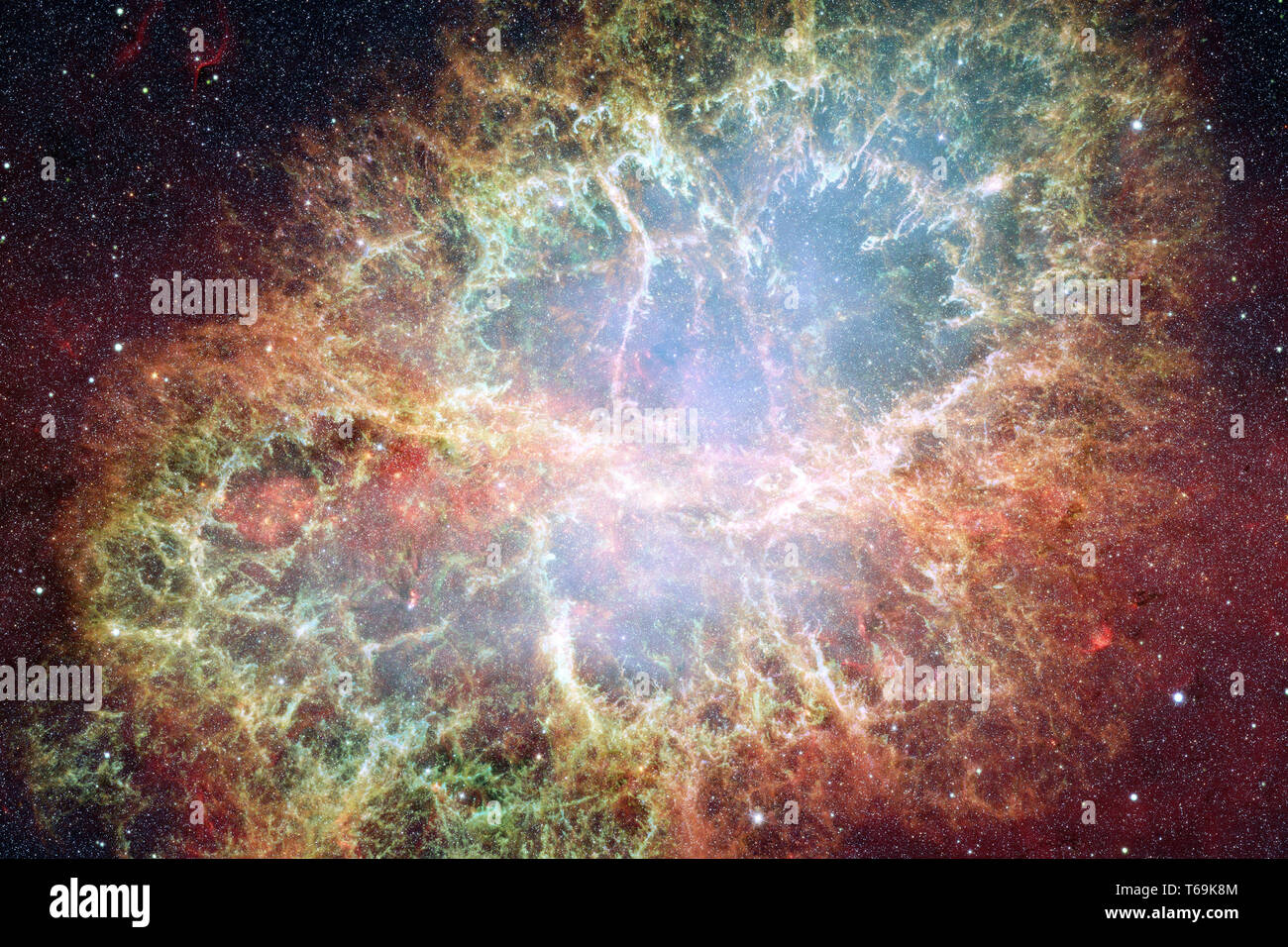 Nebulas, galaxies and stars in beautiful composition. Deep space art ...