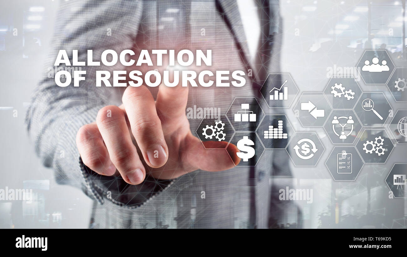 Allocation of resources concept. Strategic planning. Mixed media ...