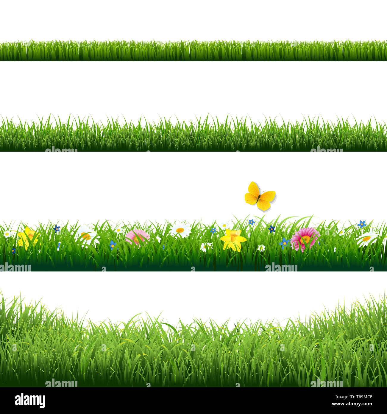 Grass Borders Set Stock Photo - Alamy