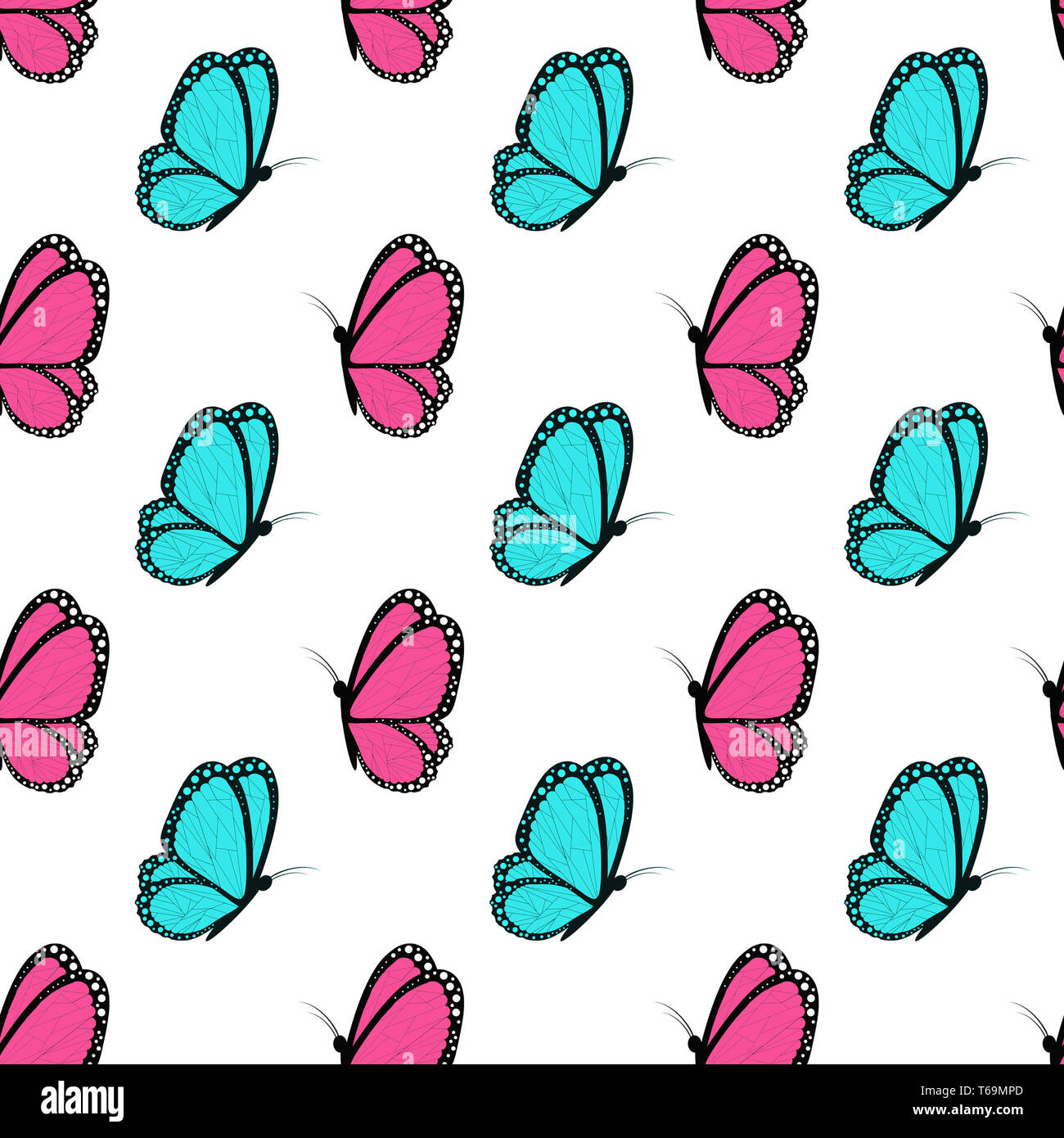 pink and blue butterflies Stock Photo - Alamy