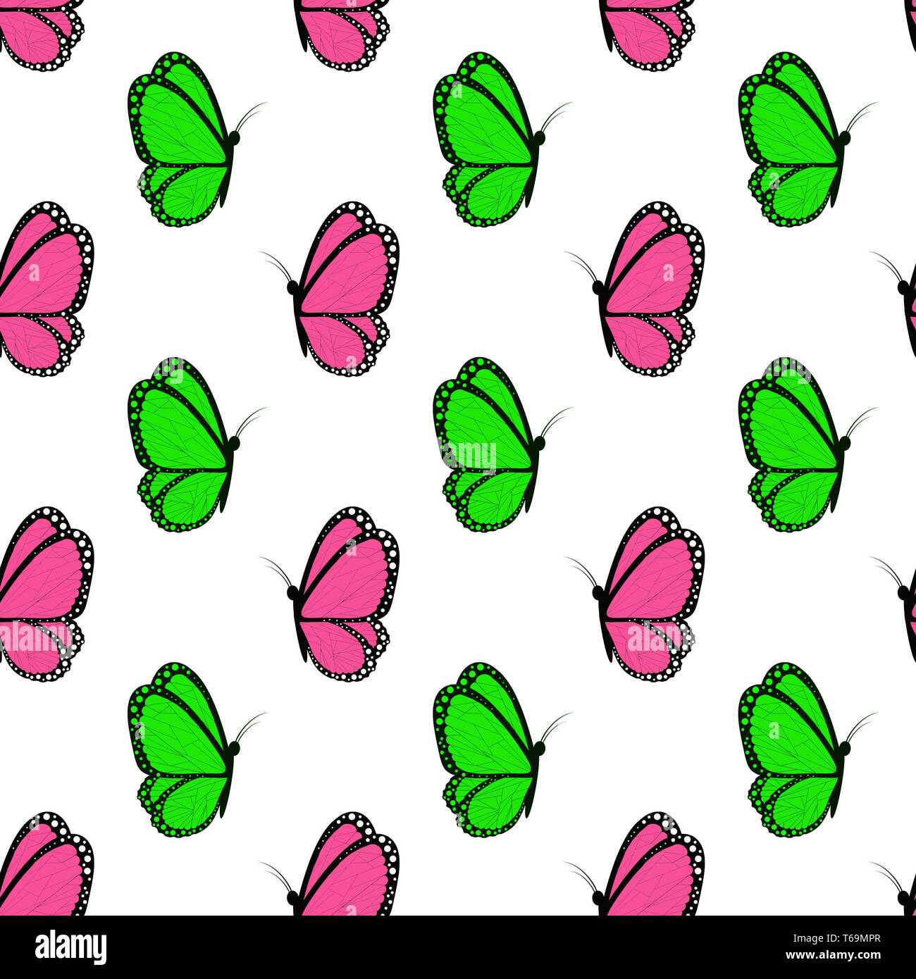 bright pink and green butterflies Stock Photo - Alamy