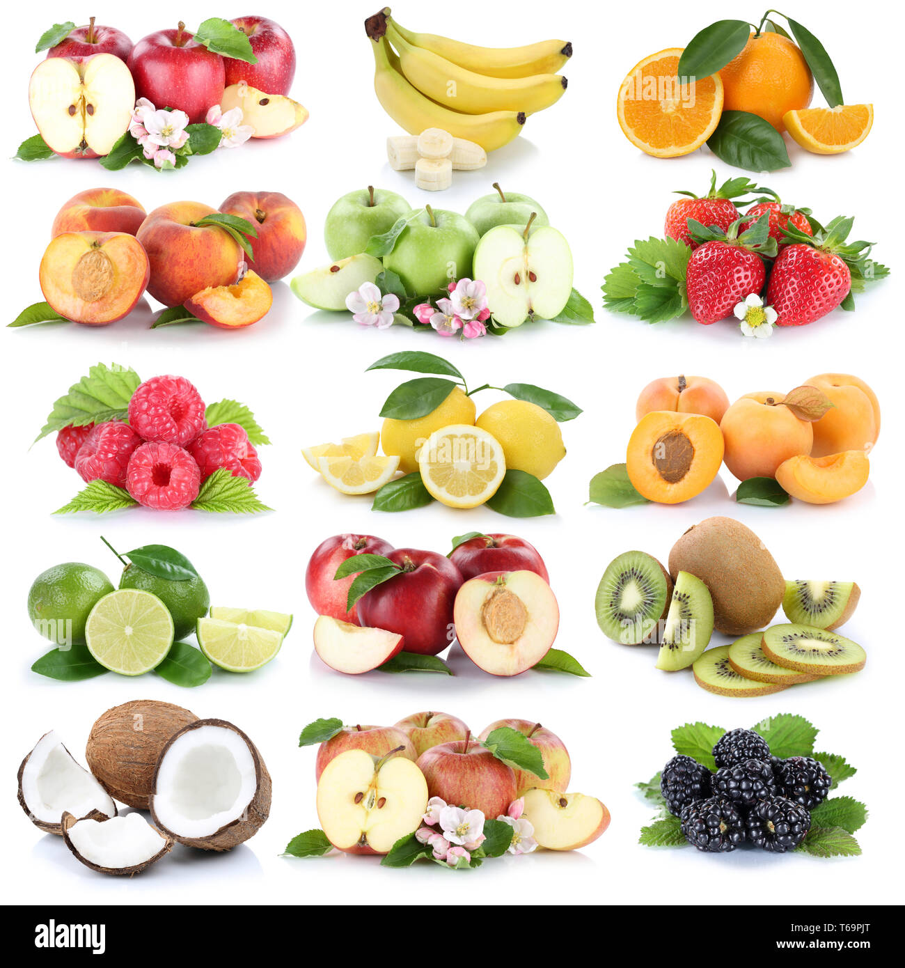 Different Fruits Background Photo Stock Photo - Alamy