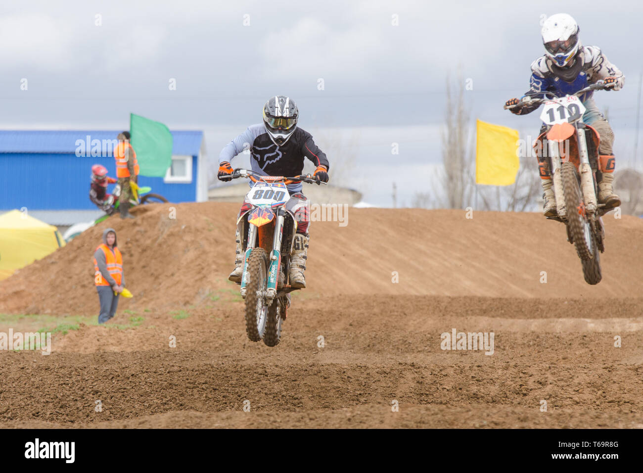 Two motocross riders hi-res stock photography and images - Alamy