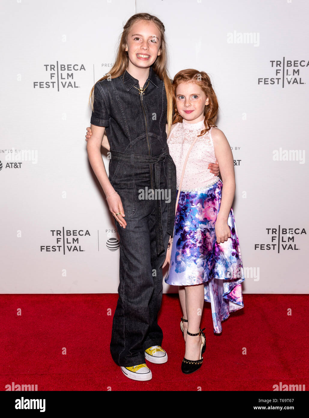 New York, NY - April 29, 2019: Kaitlyn Schechter and Emily Schechter ...
