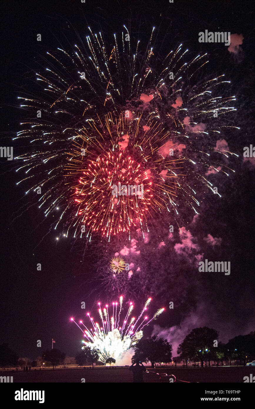Families watch fireworks April 20, 2019, at Joint Base San Antonio-Fort ...