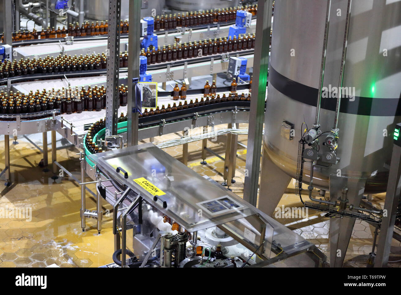 Equipment for production of beer in factory shops Stock Photo - Alamy