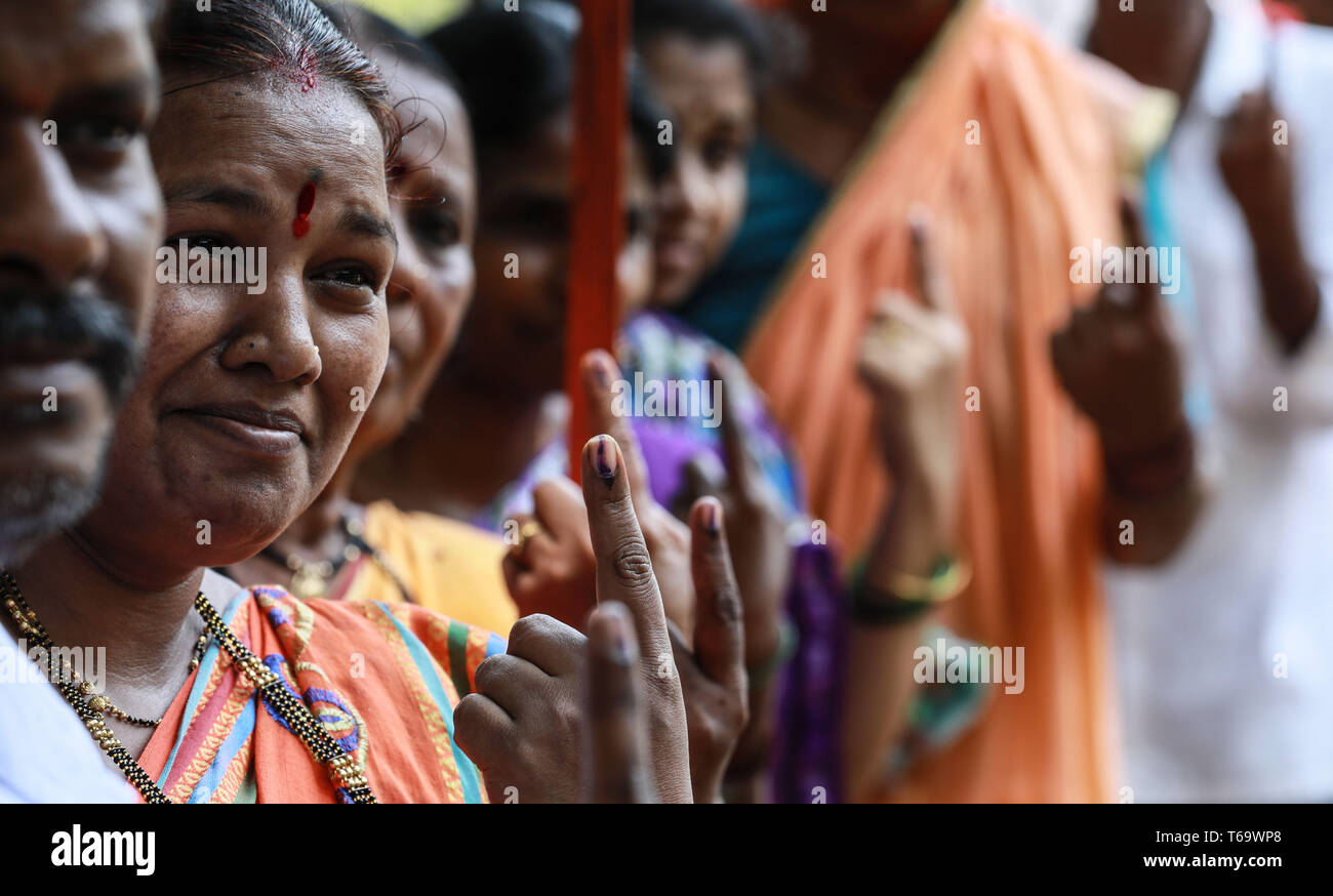 Indian voters show ink marked fingers hi-res stock photography and ...
