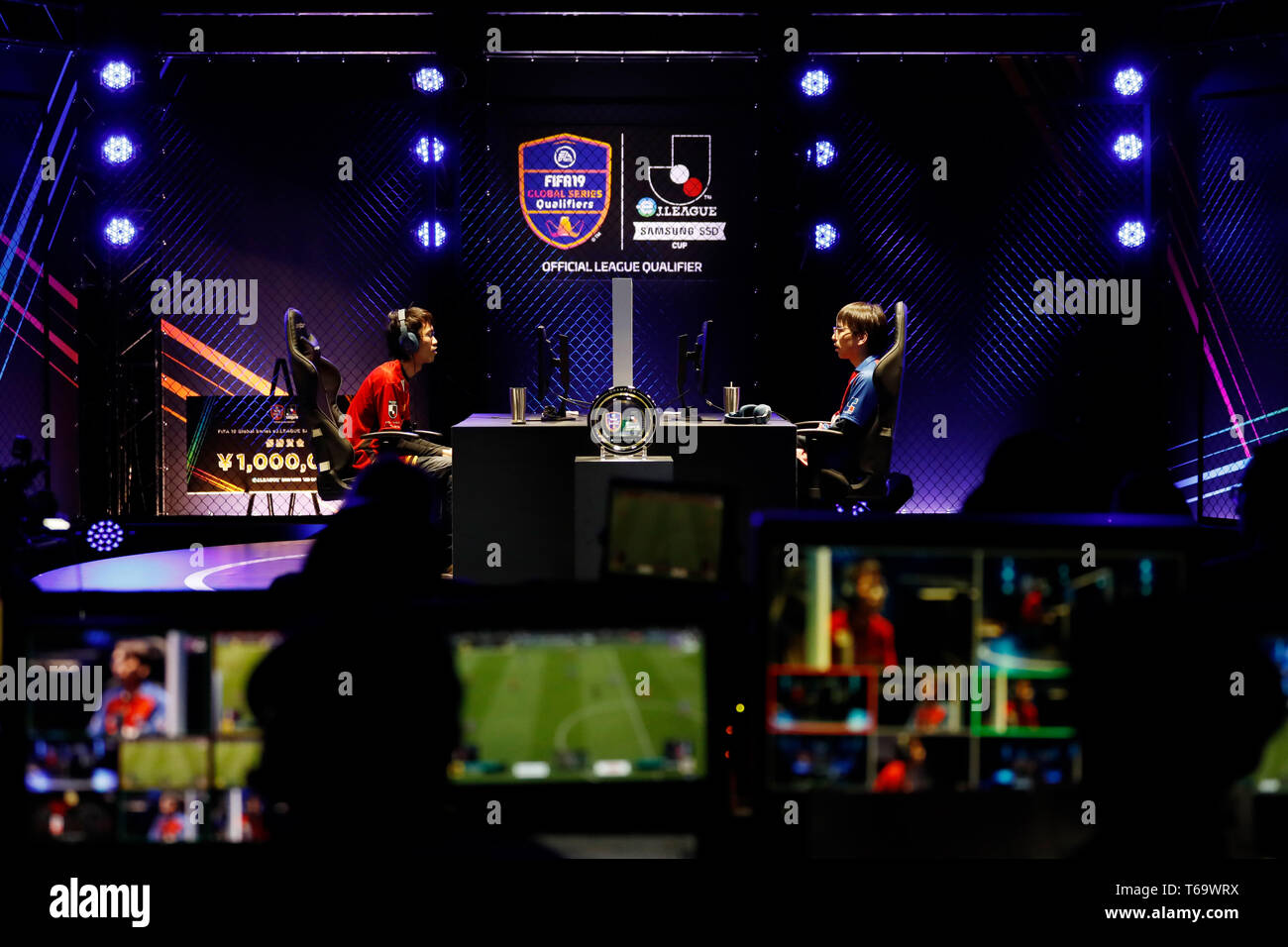 Tokyo, Japan. 29th Apr, 2019. (L to R) Mino, Ccv eSports : eJ.League ...