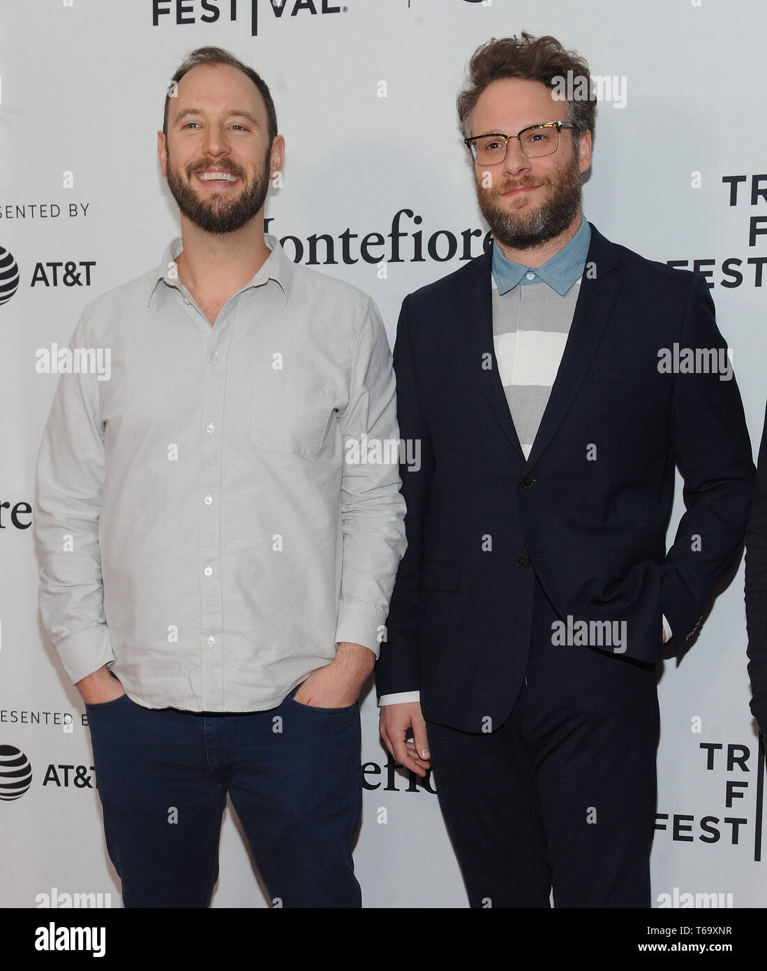 New York, New York, USA. 29th Apr, 2019. Evan Goldberg, Seth Rogan ...